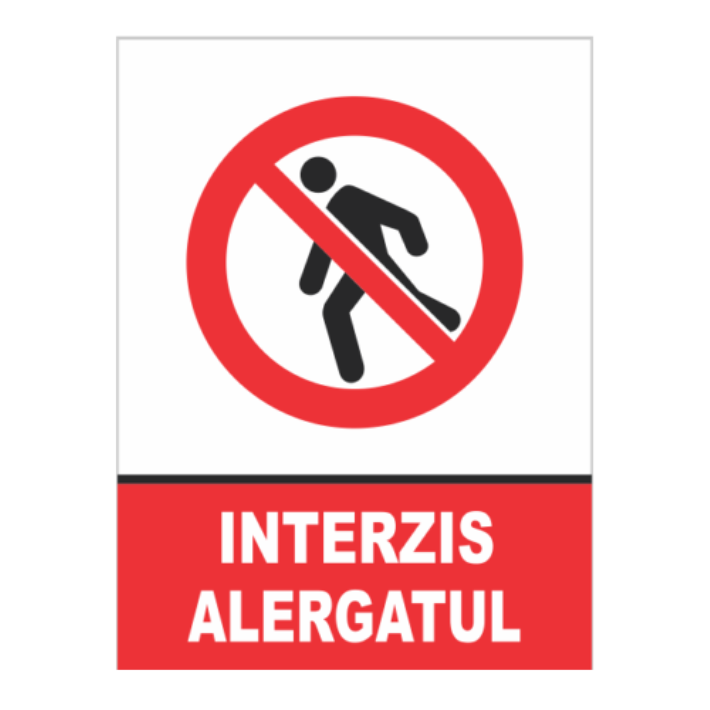 Sticker decorativ, indicator interzis alergatul, autocolant, 210x297mm ...