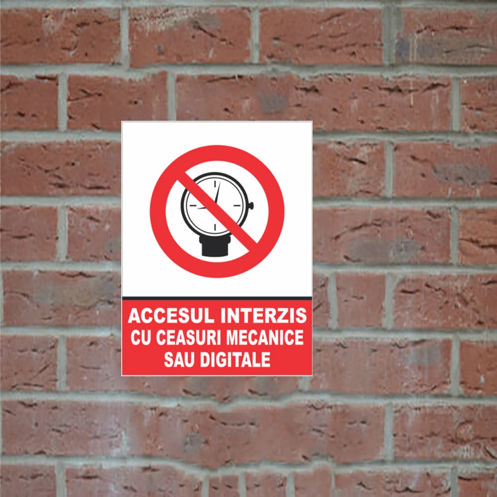 Sticker decorativ, interzis accestul interzis cu ceasuri mecanice sau ...
