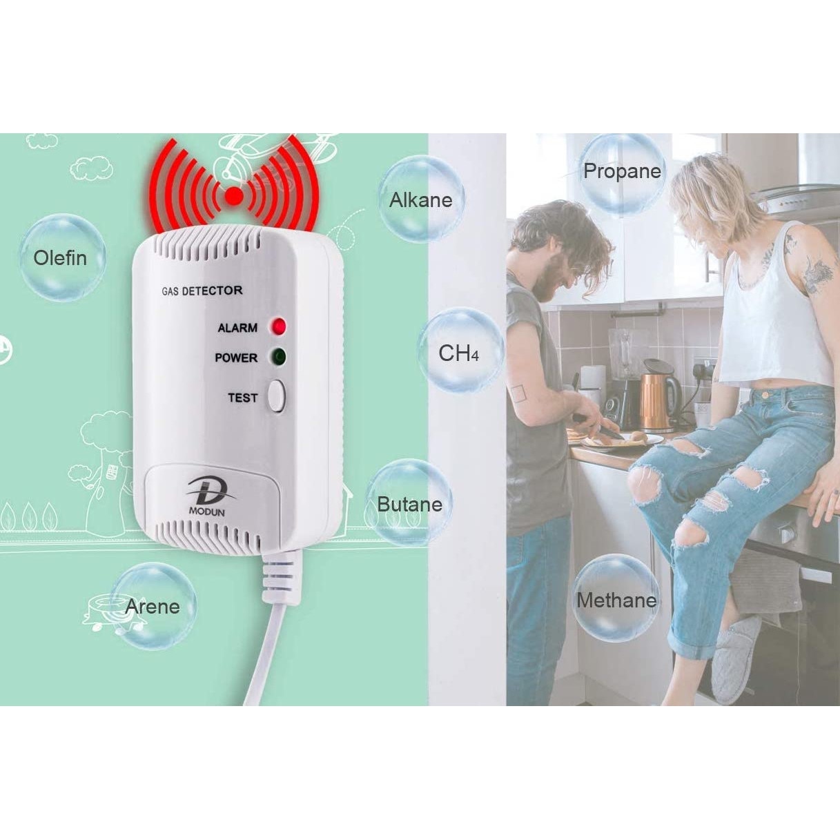 Detector De Alarma De Gaz, Salestore.ro® Avertizare Cu Lumina ...