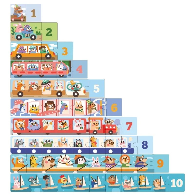 Set Puzzle educativ Invatam sa numaram Traffic Numbers, 65 piese ...