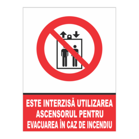 Sticker decorativ, indicator interzisa utilizarea ascensorului in caz ...