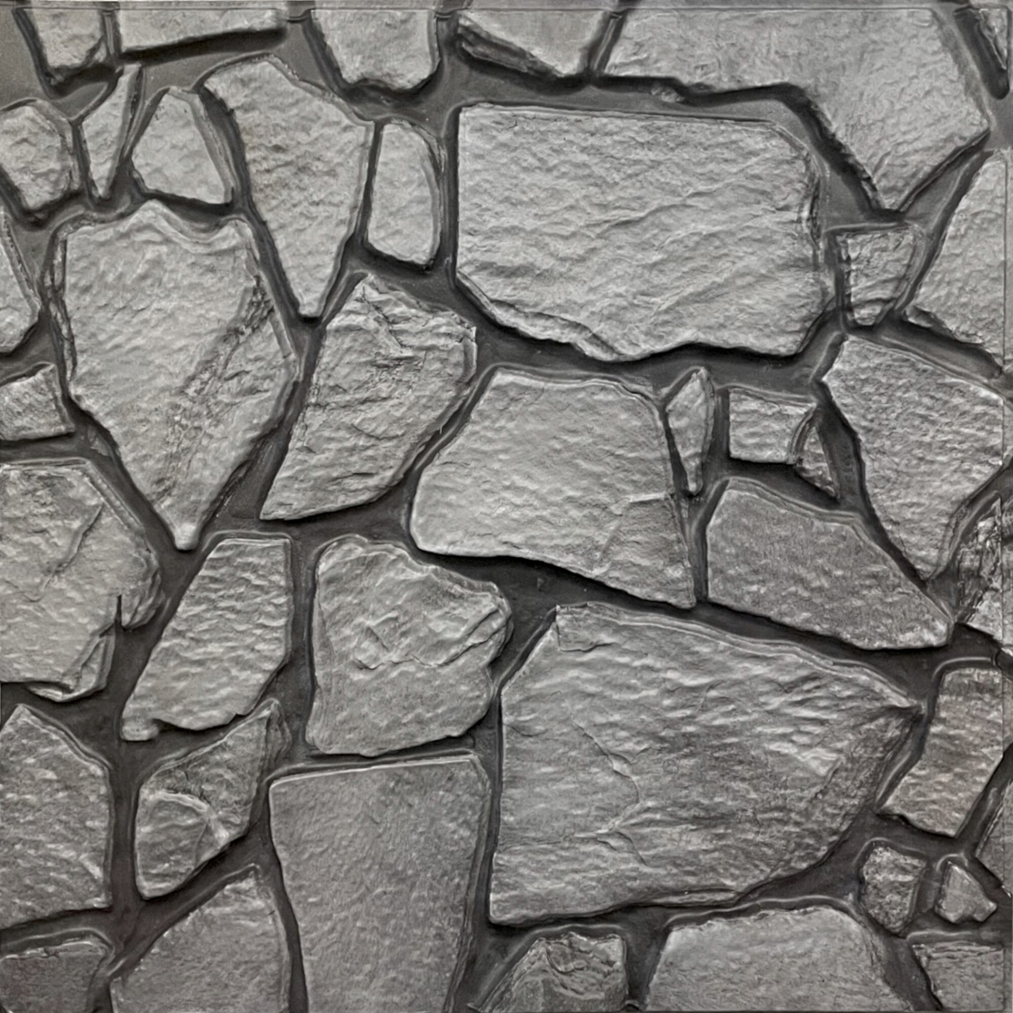 Panou autoadeziv de perete, Eurodeco, Plastic, 30 x 30 cm, Piatra, Gri ...