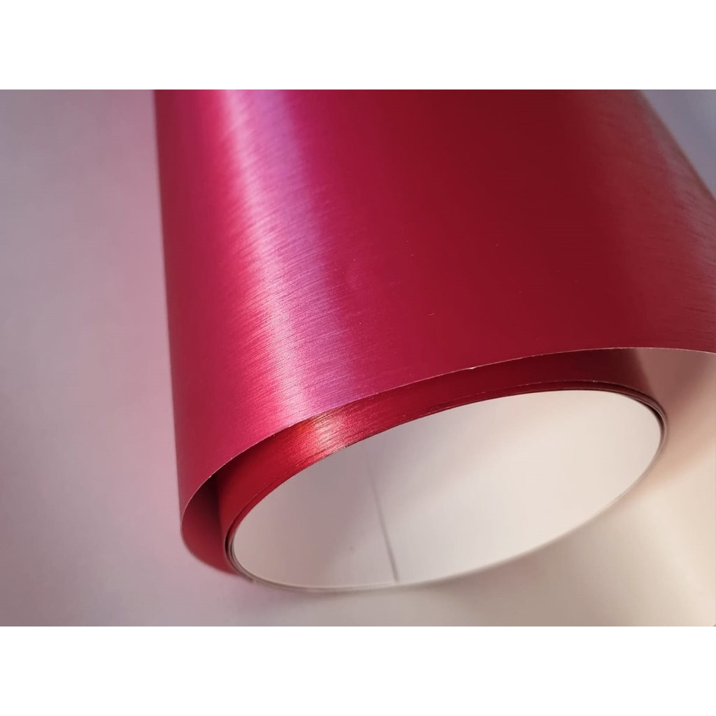 Autocolant roz magenta cu efect metalic mat brushed, pentru cutter ...