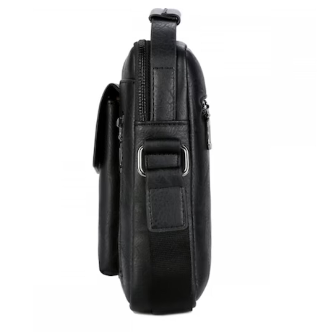 Geanta Barbati crossbody Bronx, piele, negru - eMAG.ro