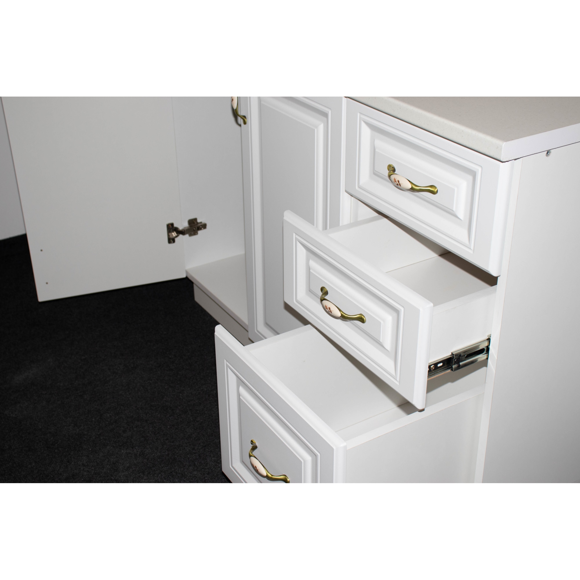 Mobila Bucatarie Mdf Alb Roma New 3,2m cu Blat termorezistent - eMAG.ro