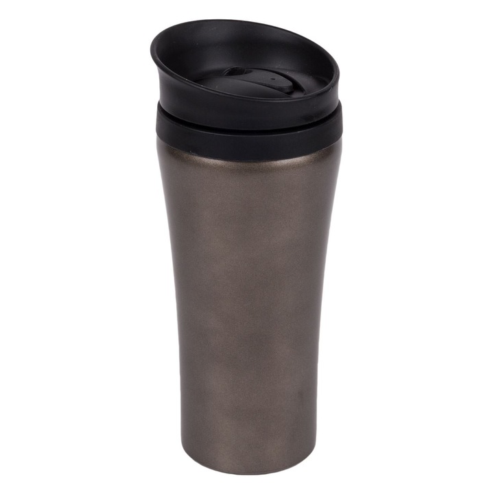 Termos cafea metal, gri, capac cu duza, 500ml - eMAG.ro