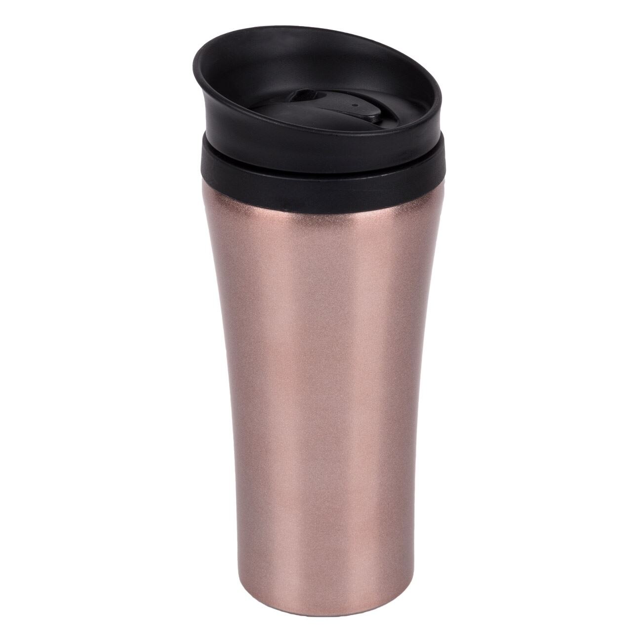 Termos cafea metal, roz, capac cu duza, 500ml - eMAG.ro