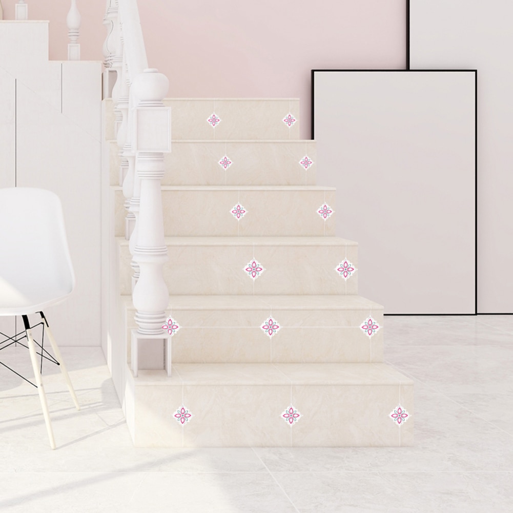 Stickere decorative pentru gresie si faianta Luxer, Set 15 buc, Roz, 7 ...