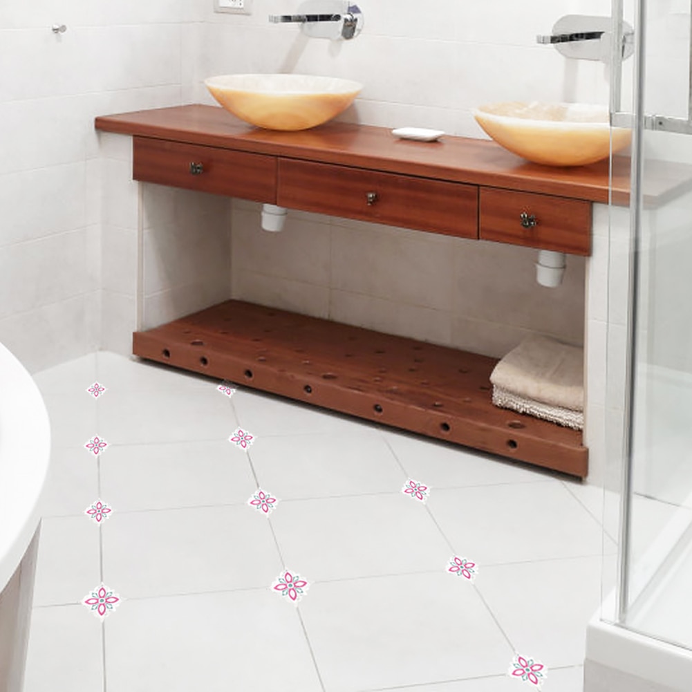 Stickere decorative pentru gresie si faianta Luxer, Set 15 buc, Roz, 7 ...