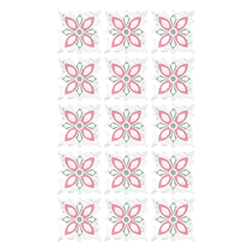 Stickere decorative pentru gresie si faianta Luxer, Set 15 buc, Roz, 7 ...