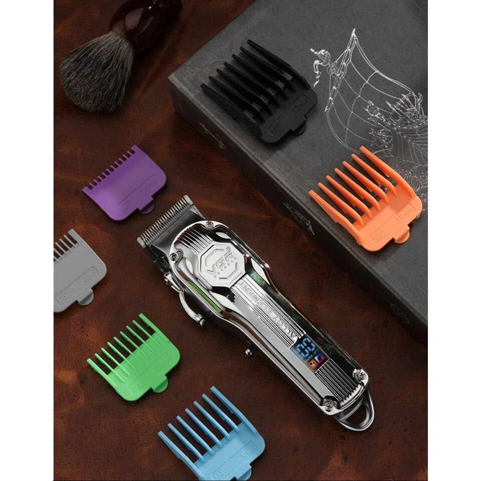 Set aparat de tuns profesional VGR, perie fade si pieptan, afisaj LED ...