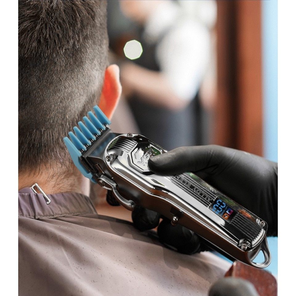 Set aparat de tuns profesional VGR, perie fade si pieptan, afisaj LED ...