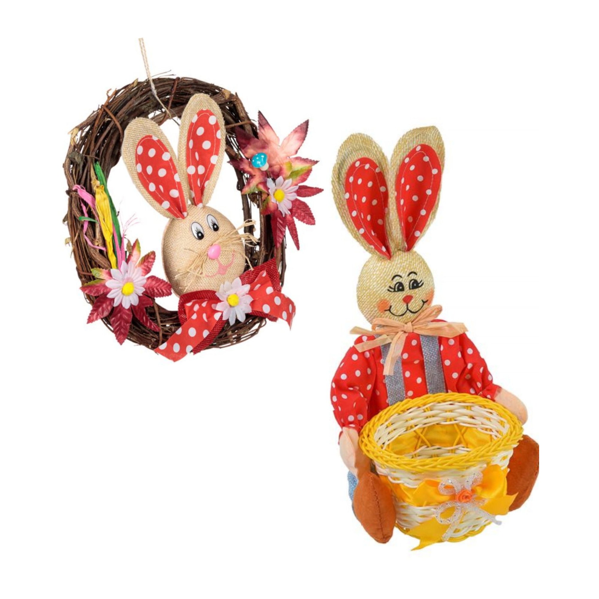 Pachet Cos decorativ model Paste pentru oua cu iepuras, 15x15x30cm si ...