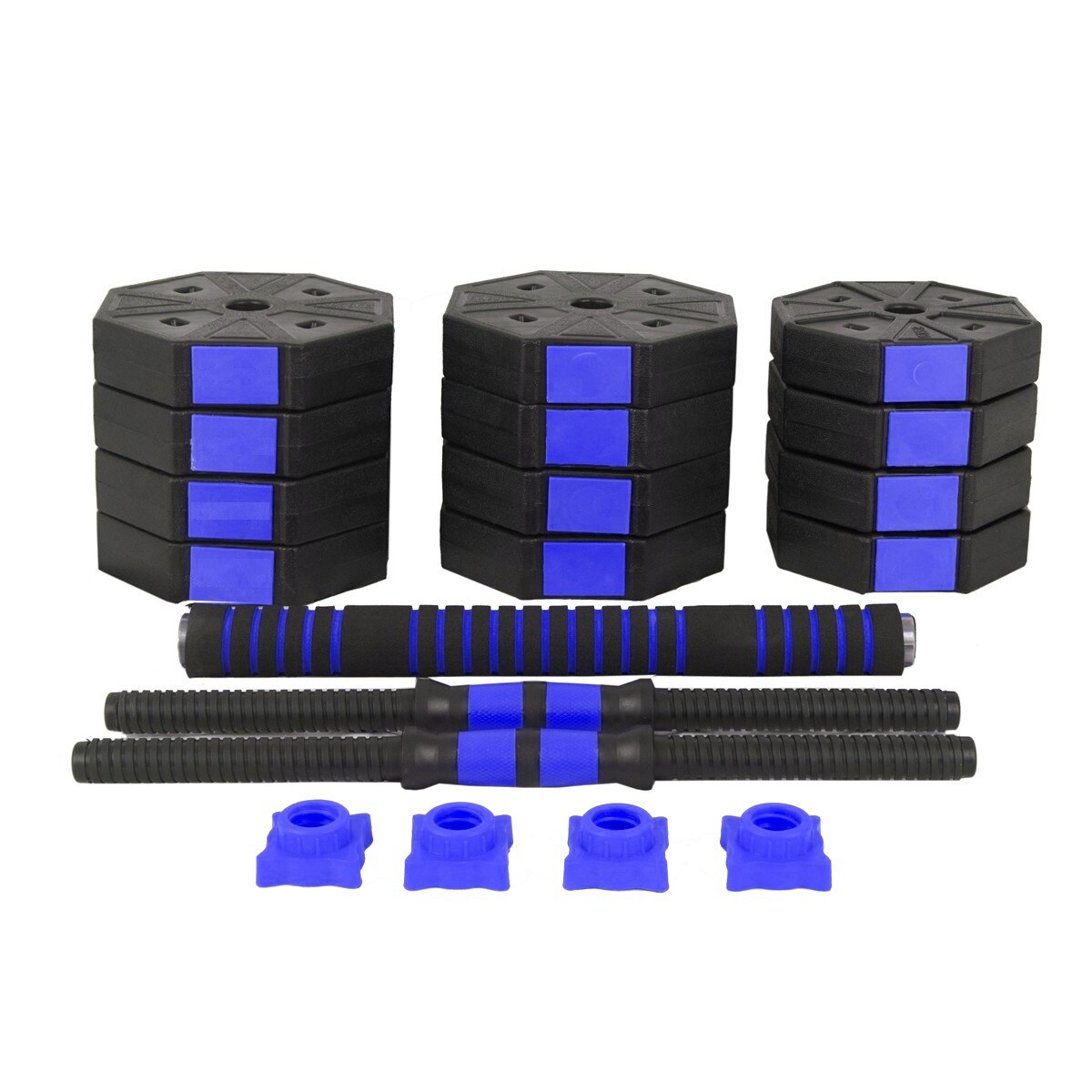 Set gantere si haltera reglabile hex HomeFit® 30kg - Blue - eMAG.ro