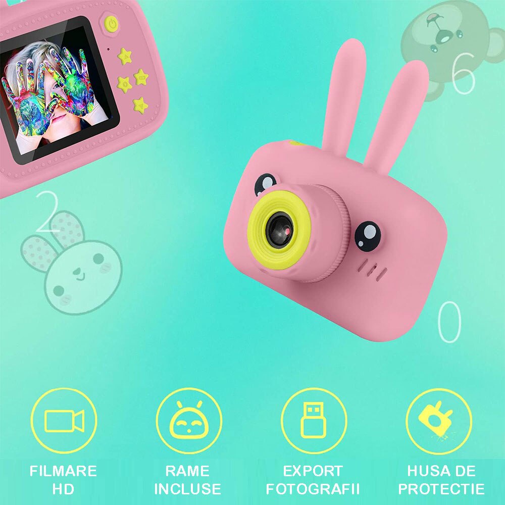 Aparat Foto-Video Copii QK6 SIKS, Ecran 2.0 Inch, Rezolutie 1920 x1080 ...