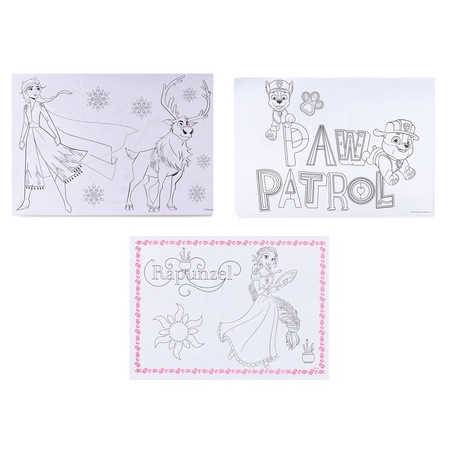 Set 3 Carti cu foi de colorat, desgin Frozen, printese si Paw Patrol ...