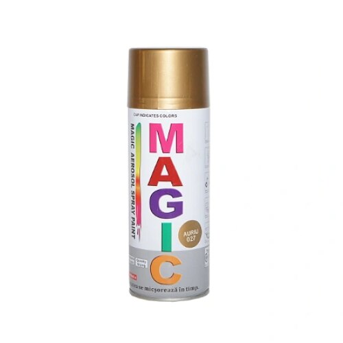 Set Spray vopsea Magic auriu metalizat 027 450 ml cu Breloc Magic - eMAG.ro