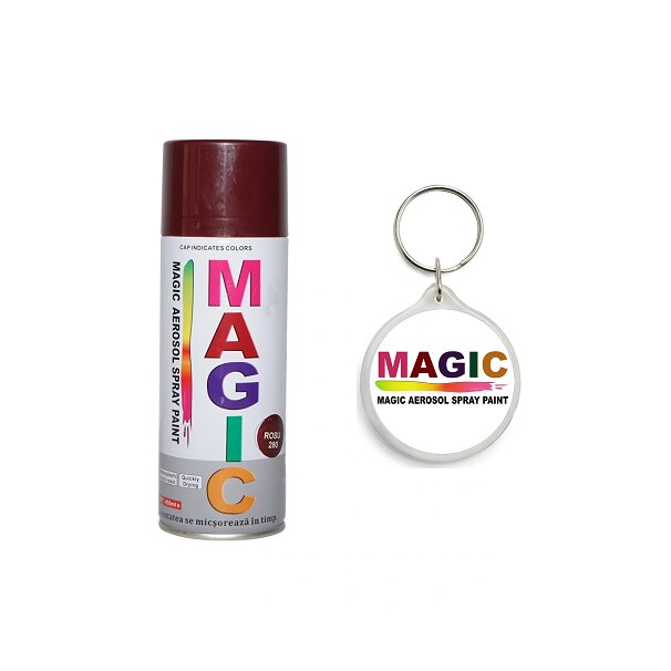 Set Spray vopsea Magic rosu 280 450 ml cu Breloc Magic - eMAG.ro