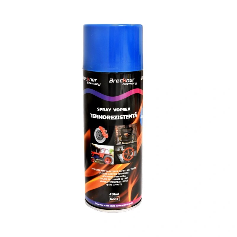 Set Spray vopsea acrilic termorezistent la 400 grade albastru 450ml ...
