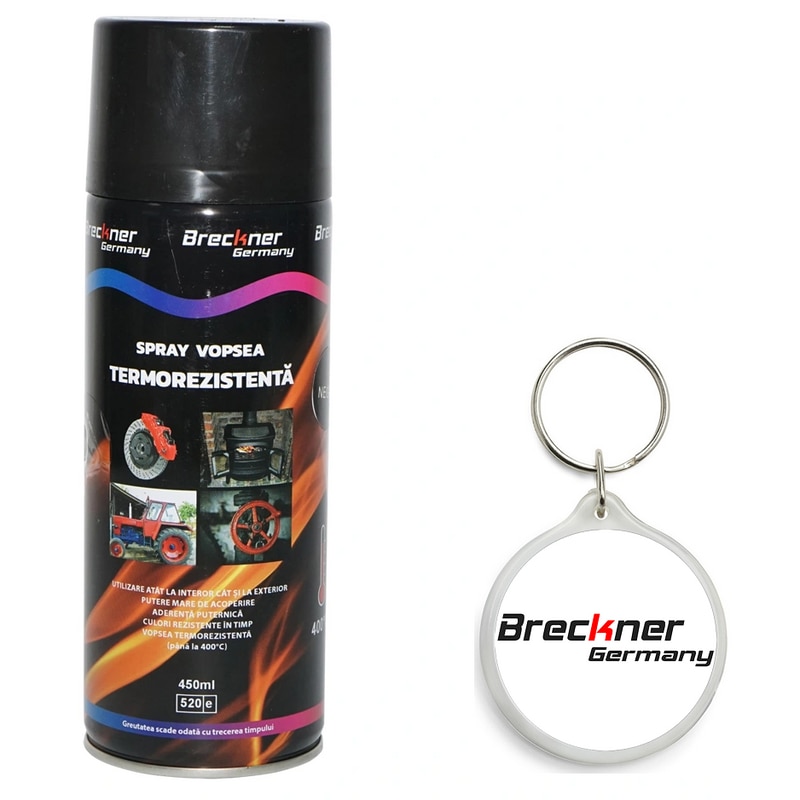 Set Spray vopsea acrilic termorezistent la 400 grade negru 450ml ...