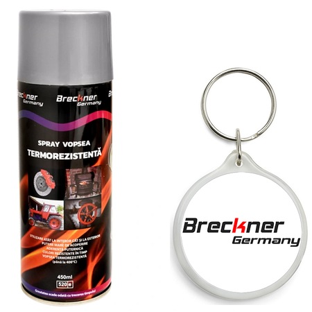 Set Spray vopsea acrilic termorezistent la 400 grade argintiu 450ml ...
