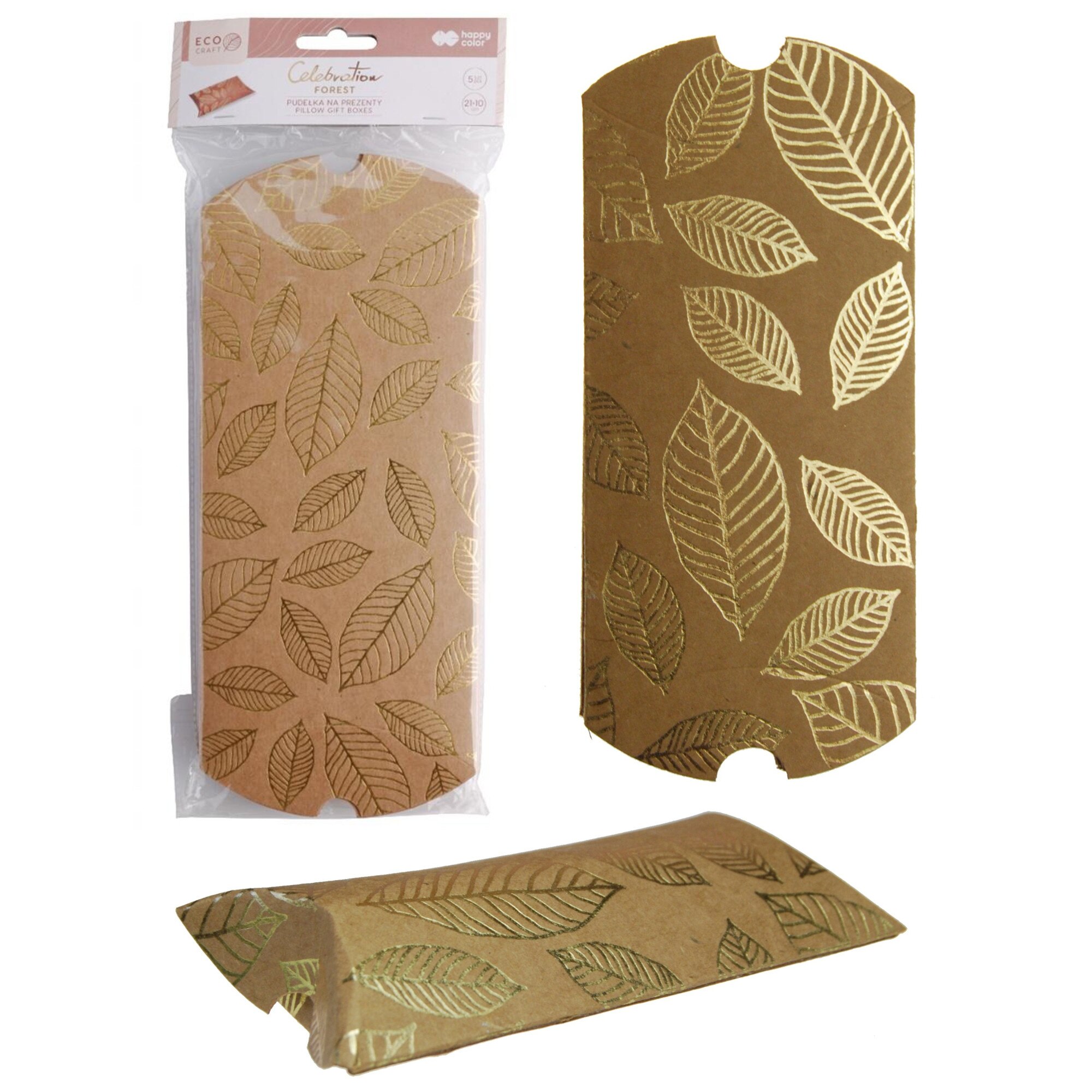 Cutii cadou, Happy Color, 21 x 10 cm, 5 bucati, Auriu - eMAG.ro