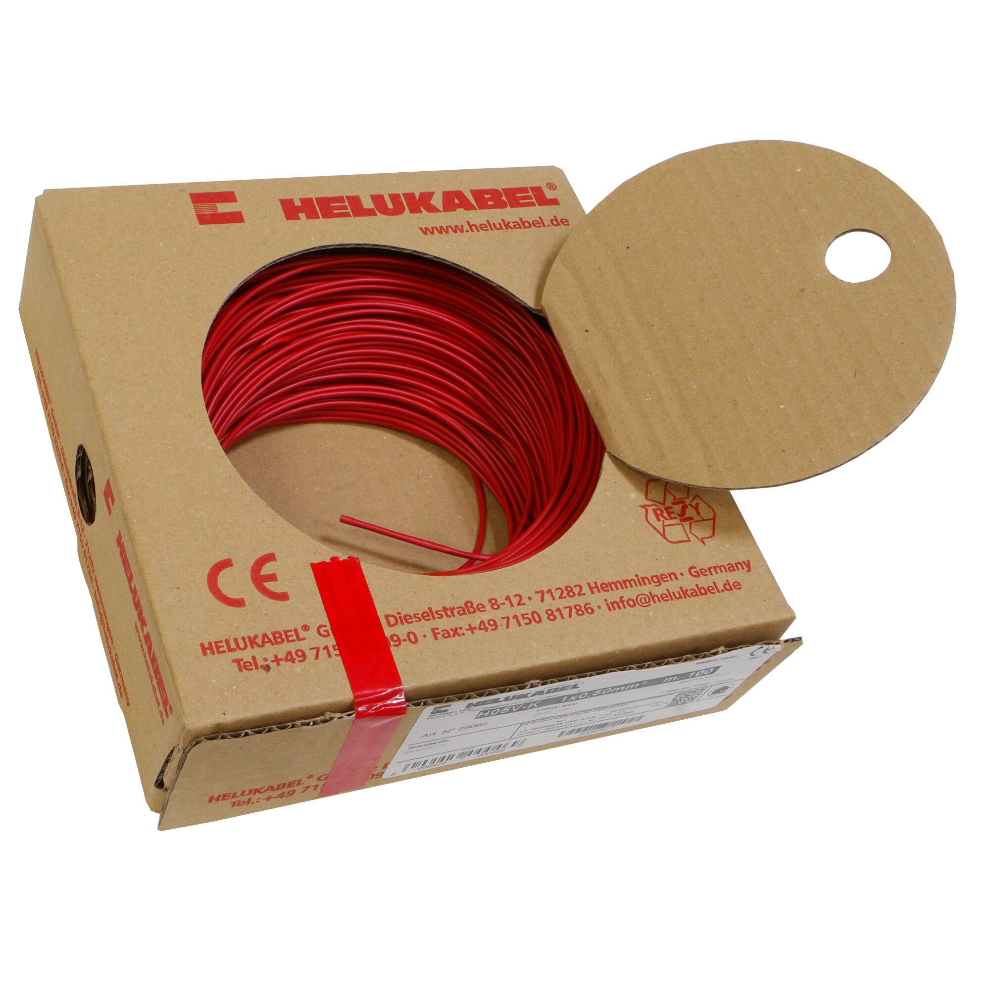 Инсталационен кабел LGY Helukabel, 0.5mm, червен, 100 метра - eMAG.bg