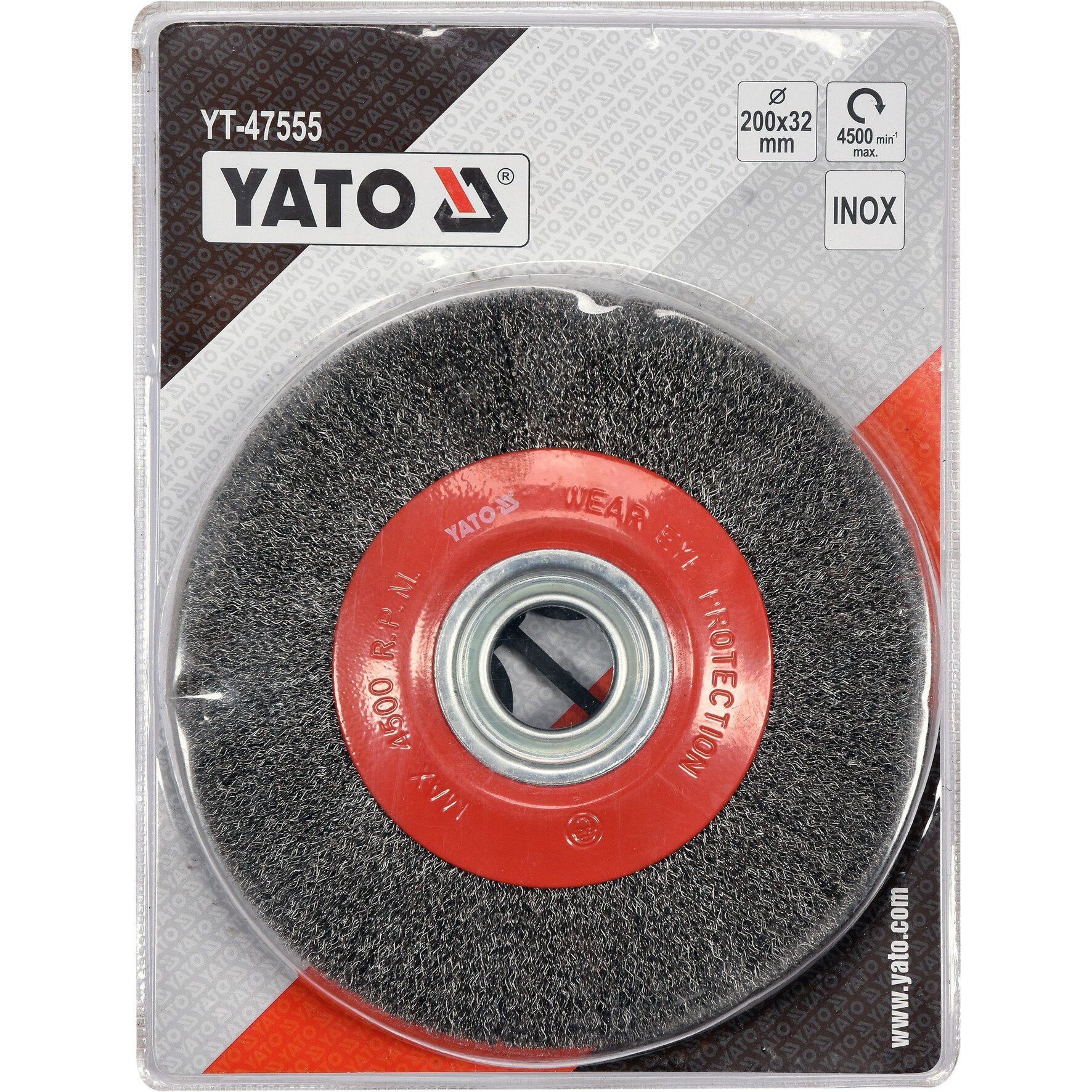 Perie disc, Yato, 200mm, Rosu/Argintiu - eMAG.ro