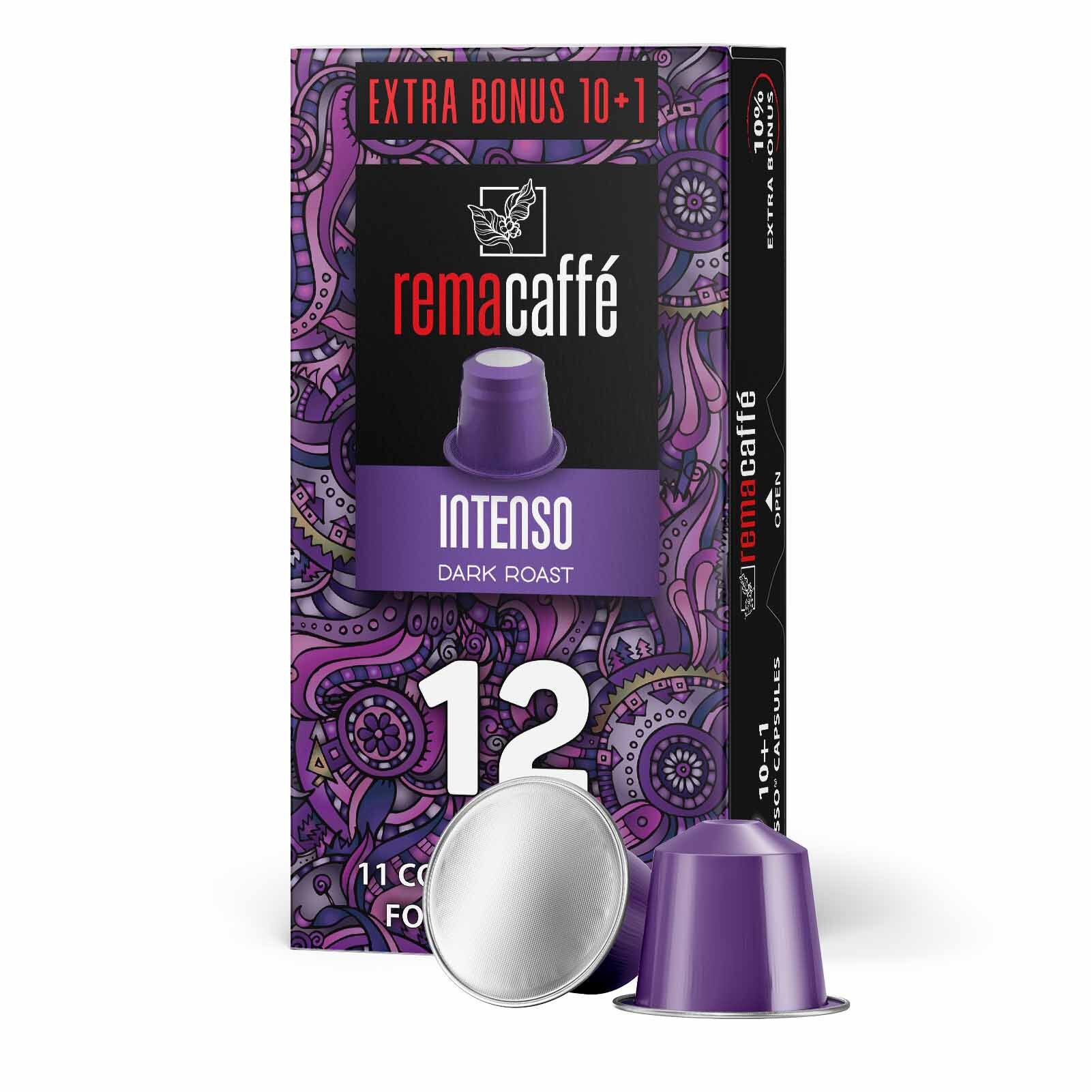 Capsule de cafea REMACAFFE Intenso, Compatibile cu Nespresso, 10+1 ...