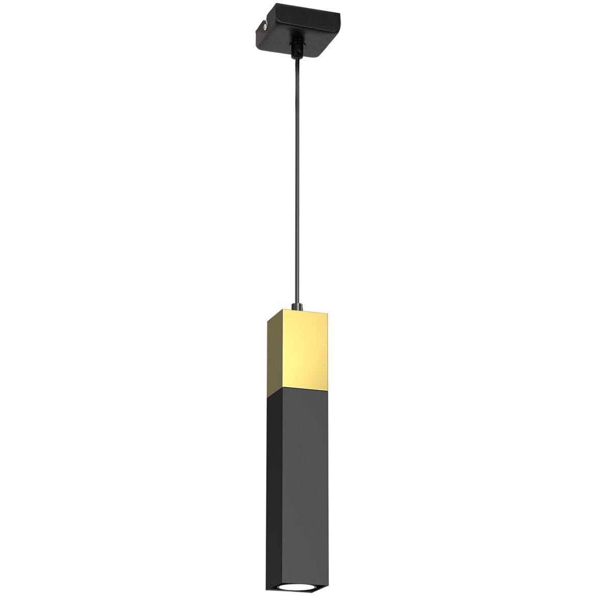 Pendul de iluminat, Luminex, Metal, Soclu GU10, Negru/Auriu - eMAG.ro