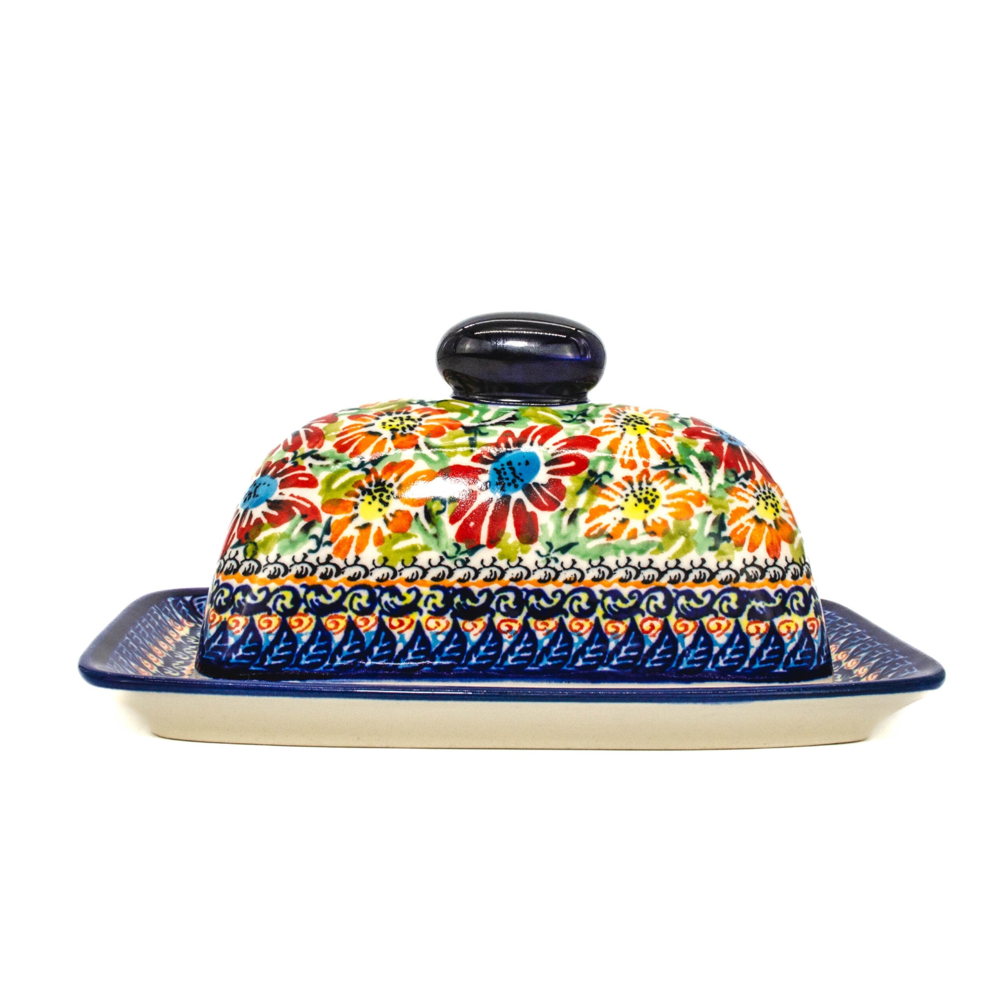 Untiera dreptunghiulara cu capac Flower Jungle, ceramica smaltuita ...