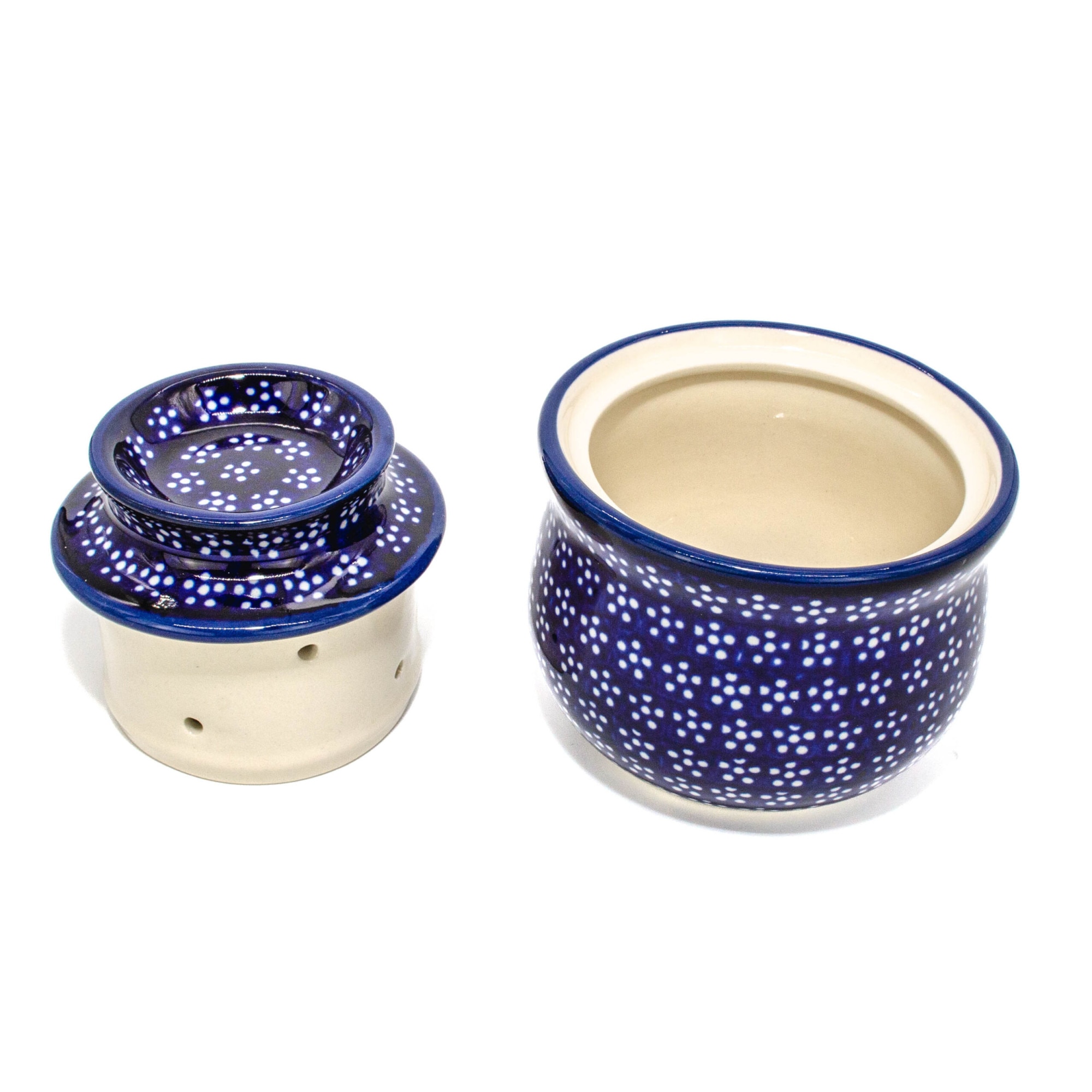 Untiera frantuzeasca Navy Blue, ceramica smaltuita, pictata manual, 11 ...