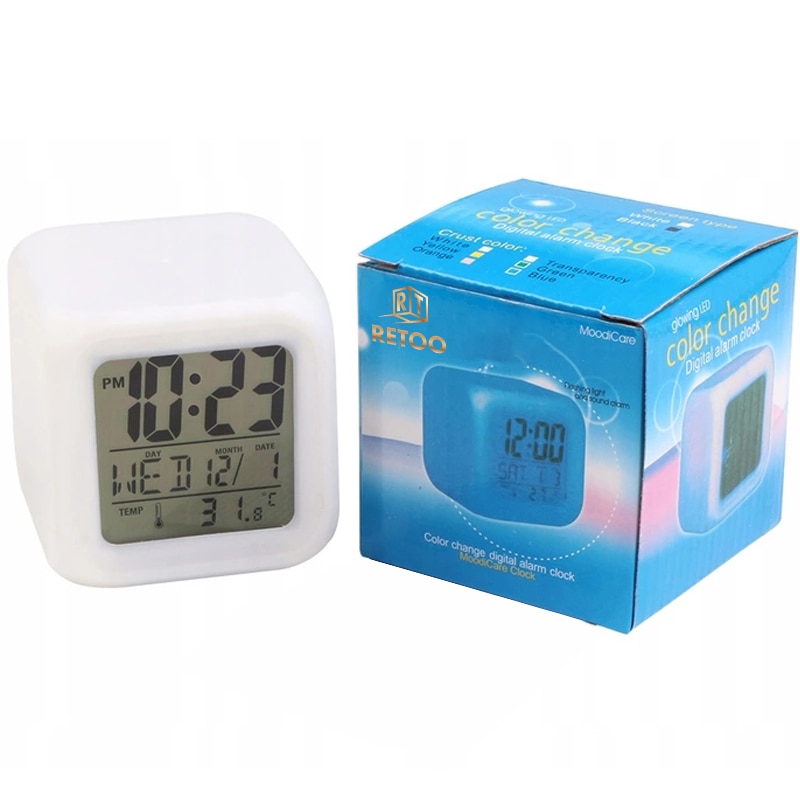 Ceas cu Alarma si Termometru, LCD, Iluminat LED - eMAG.ro