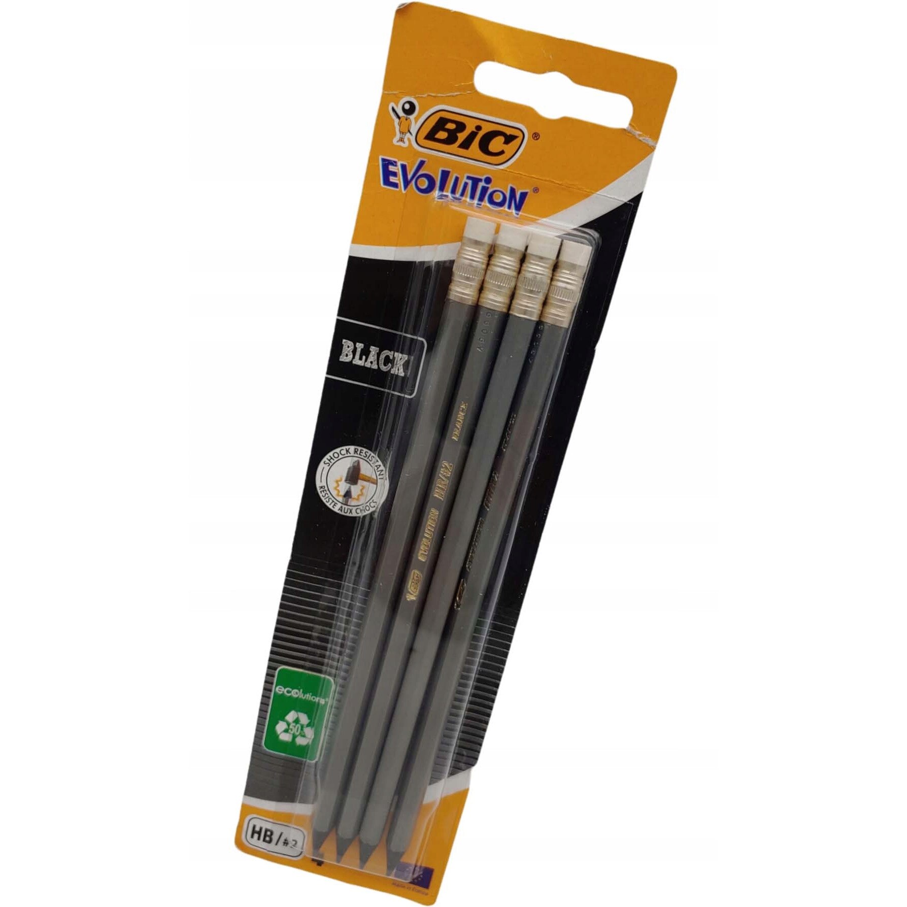 Set creioane cu radiera BIC, 4 bucati, Gri - eMAG.ro