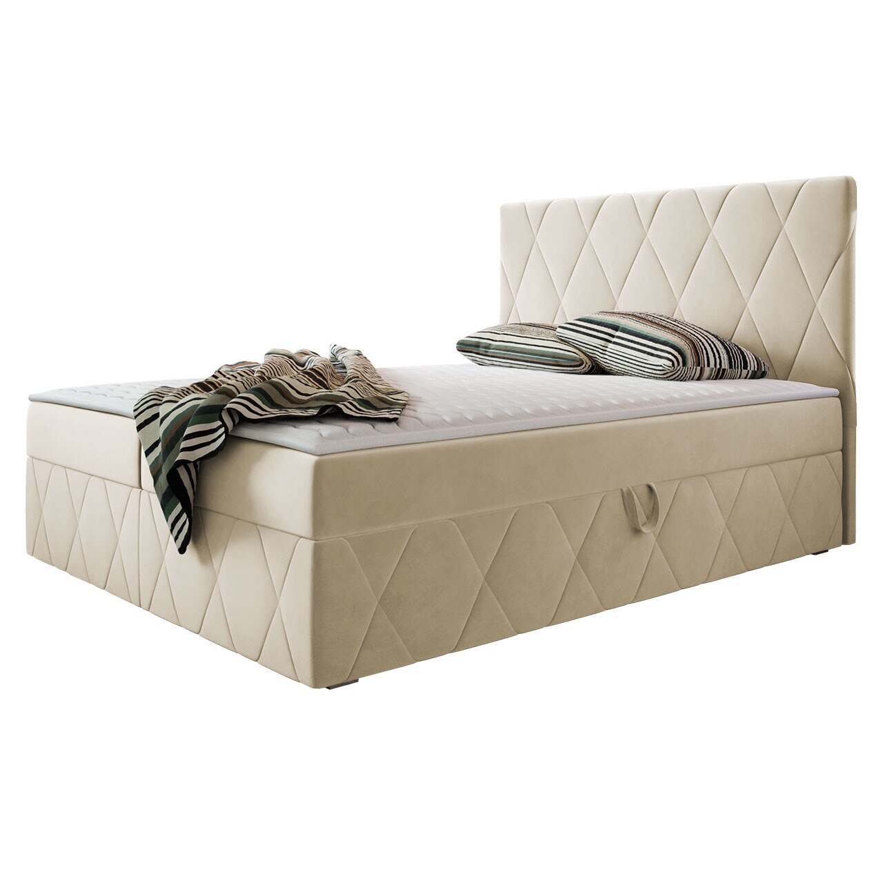 Pat matrimonial Tebsilo, Mirjan24, bej, 160x200 cm - eMAG.ro