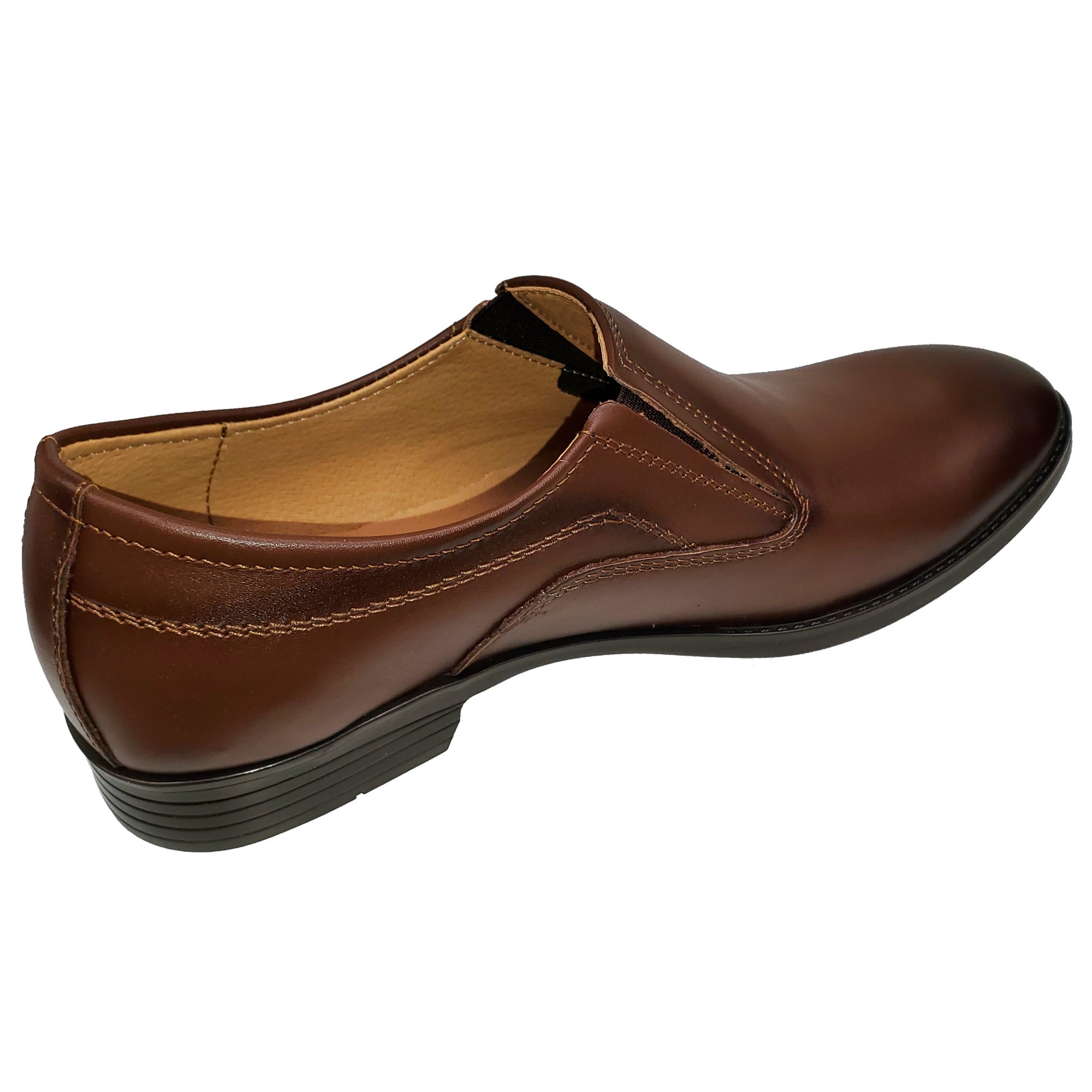 Pantofi eleganti din piele naturala cu bot de delfin fara siret, maro ...