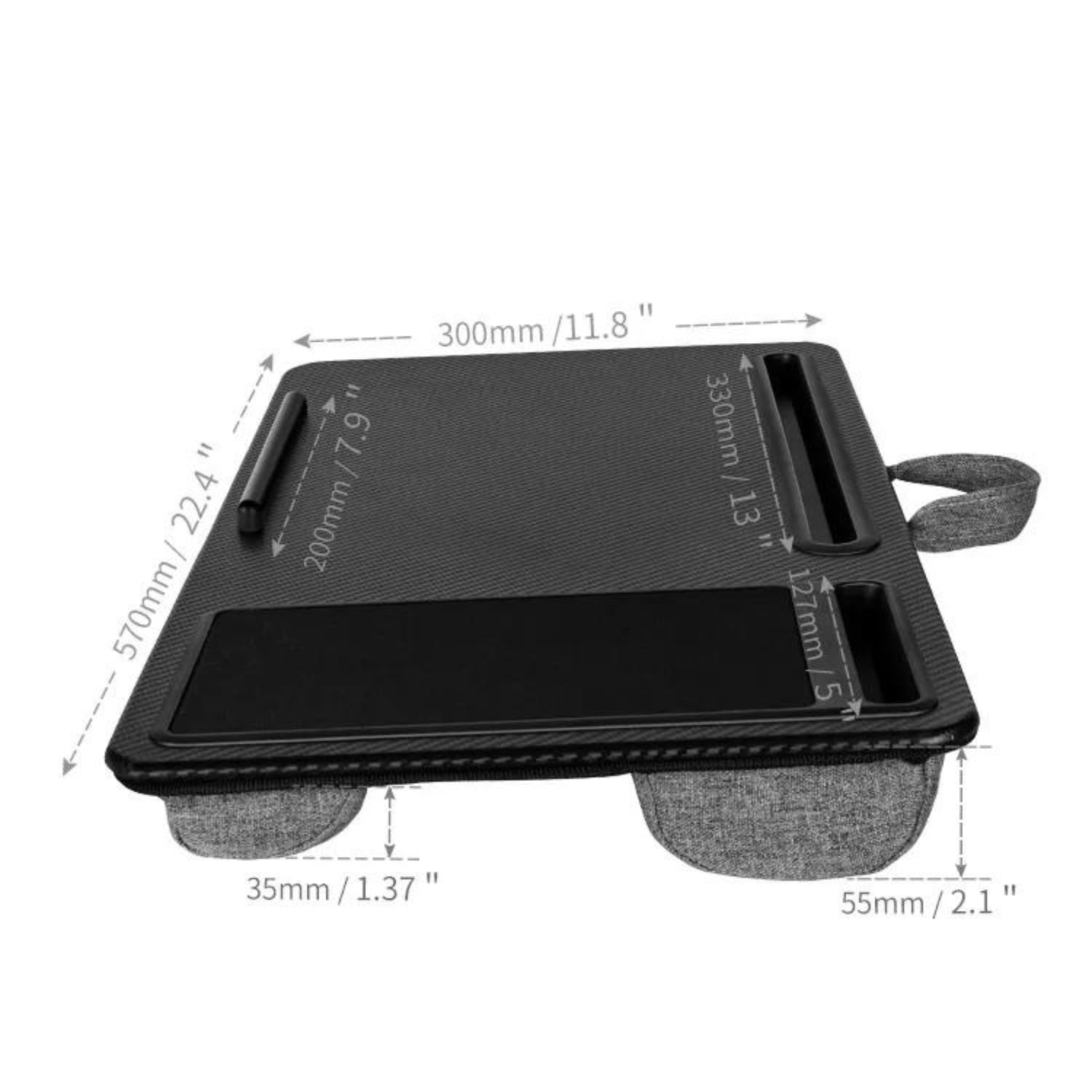 Stand Laptop cu Suport Tableta si Telefon Incorporat, Portabil cu Perna ...