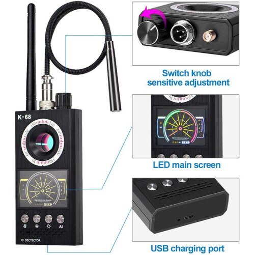 Detector de camere si microfoane spion profesional iUni K68 - eMAG.ro