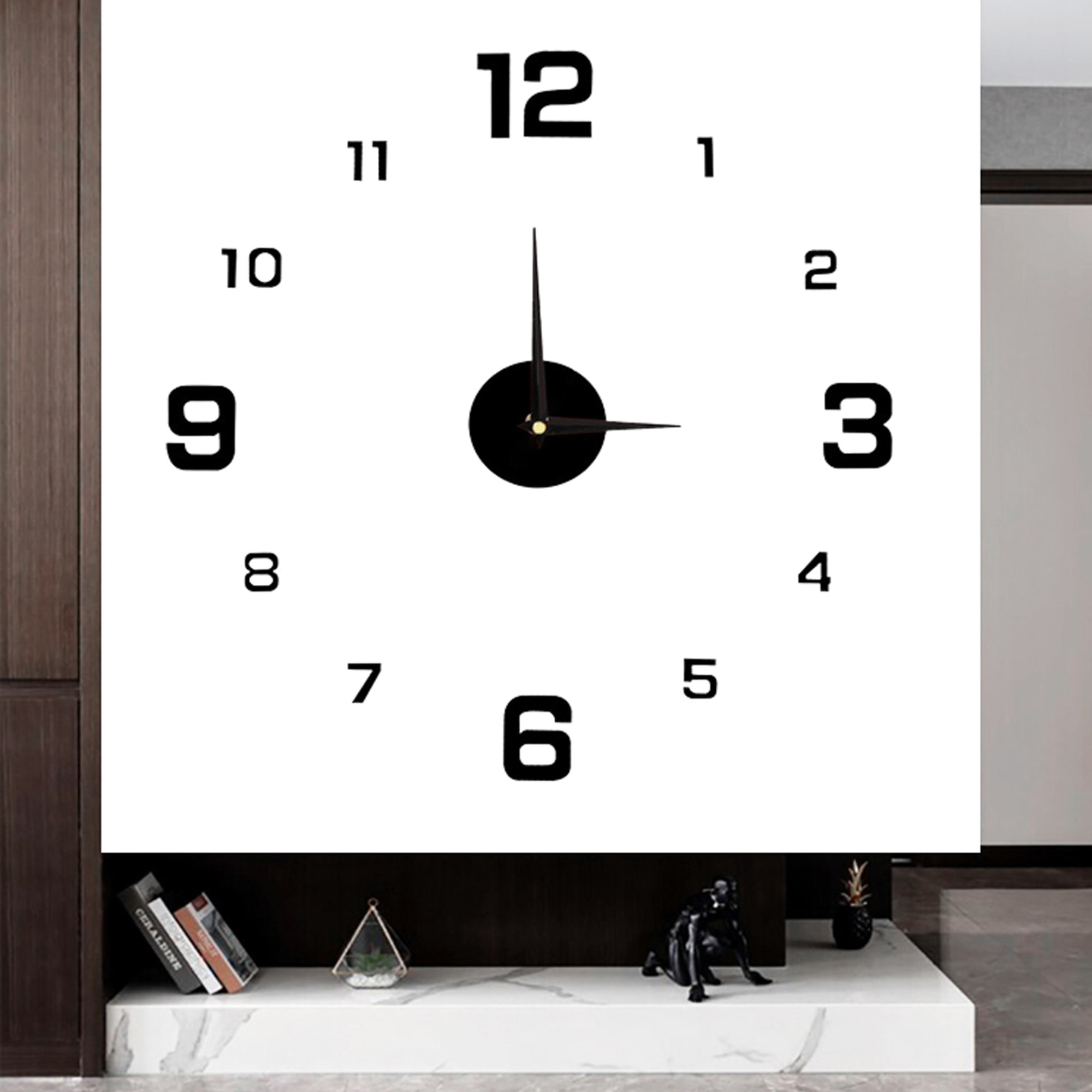 Ceas adeziv pentru perete, 2D, aspect elegant, dimensiune intre 60-130 ...