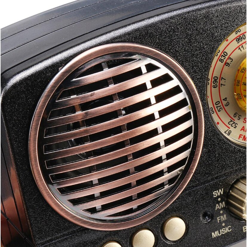 Mini Boxa cu Radio FM, 161BT Retro Nostalgic, Bluetooth, USB, AUX, card ...