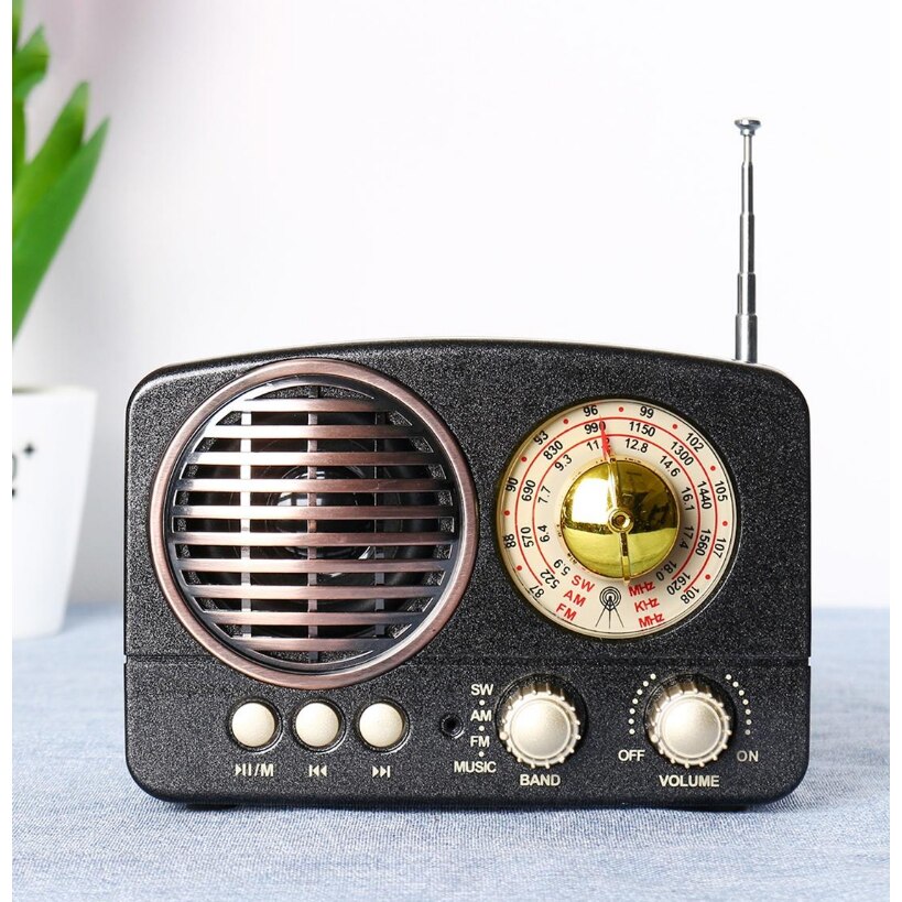 Мини високоговорител с FM радио, 161BT Retro Nostalgic, Bluetooth, USB ...