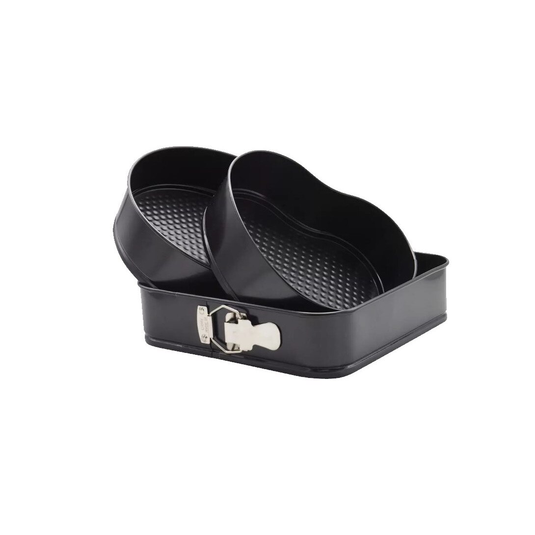 Set tava de copt, forma pentru tort, patrat, rotund, inima, 3 piese ...