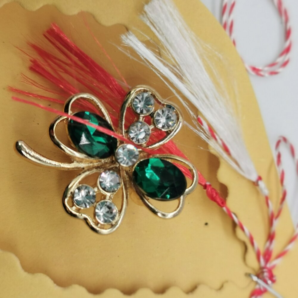 Set 4 Martisoare tip Brosa, "Trifoiul Stralucitor", pe cutie de carton ...