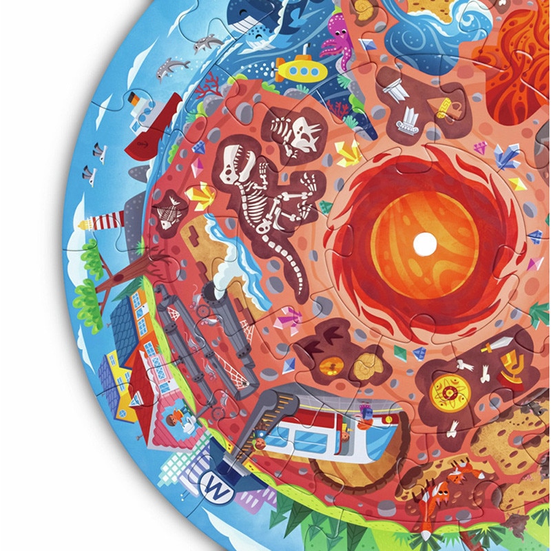 Puzzle rotund cu lumina, Lumea subterana, 36 piese, 4 ani+ - eMAG.ro