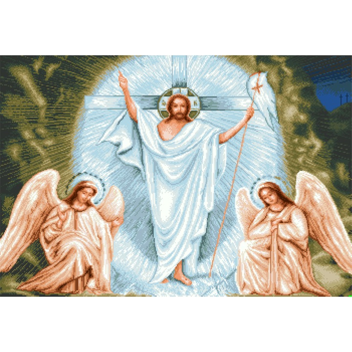 Goblen Invierea Domnului, Rogoblen, Kit cu diagrama color, fire mouline ...