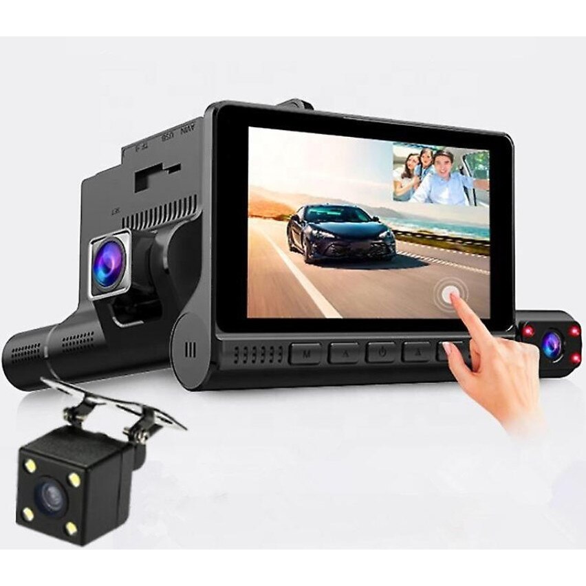 Camera auto Tripla cu ecran TouchScreen 4 inch, Video FULL HD - eMAG.ro