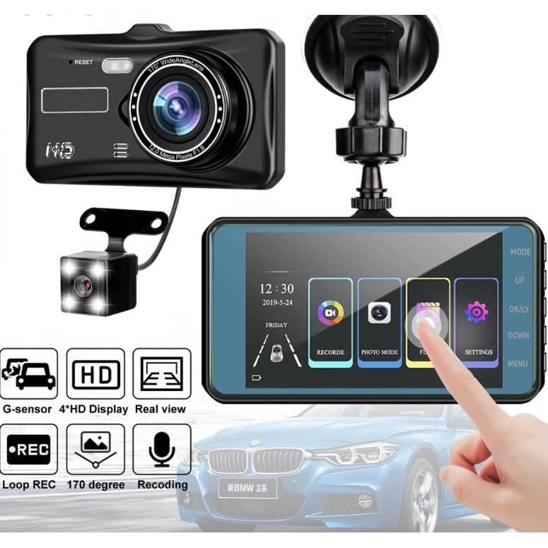 Camera auto de bord, ecran IPS TouchScreen, 2 Camere, BlackBox G-SENSOR ...