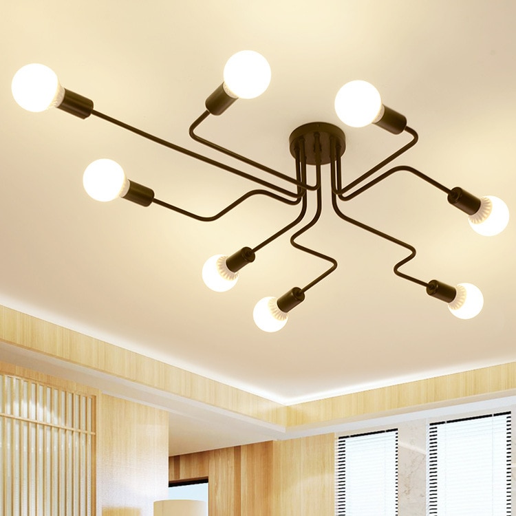 Lustra Vintage Design, SENQIU, 8 Socluri E27, Max.60W, 120 x 70 x 17cm ...