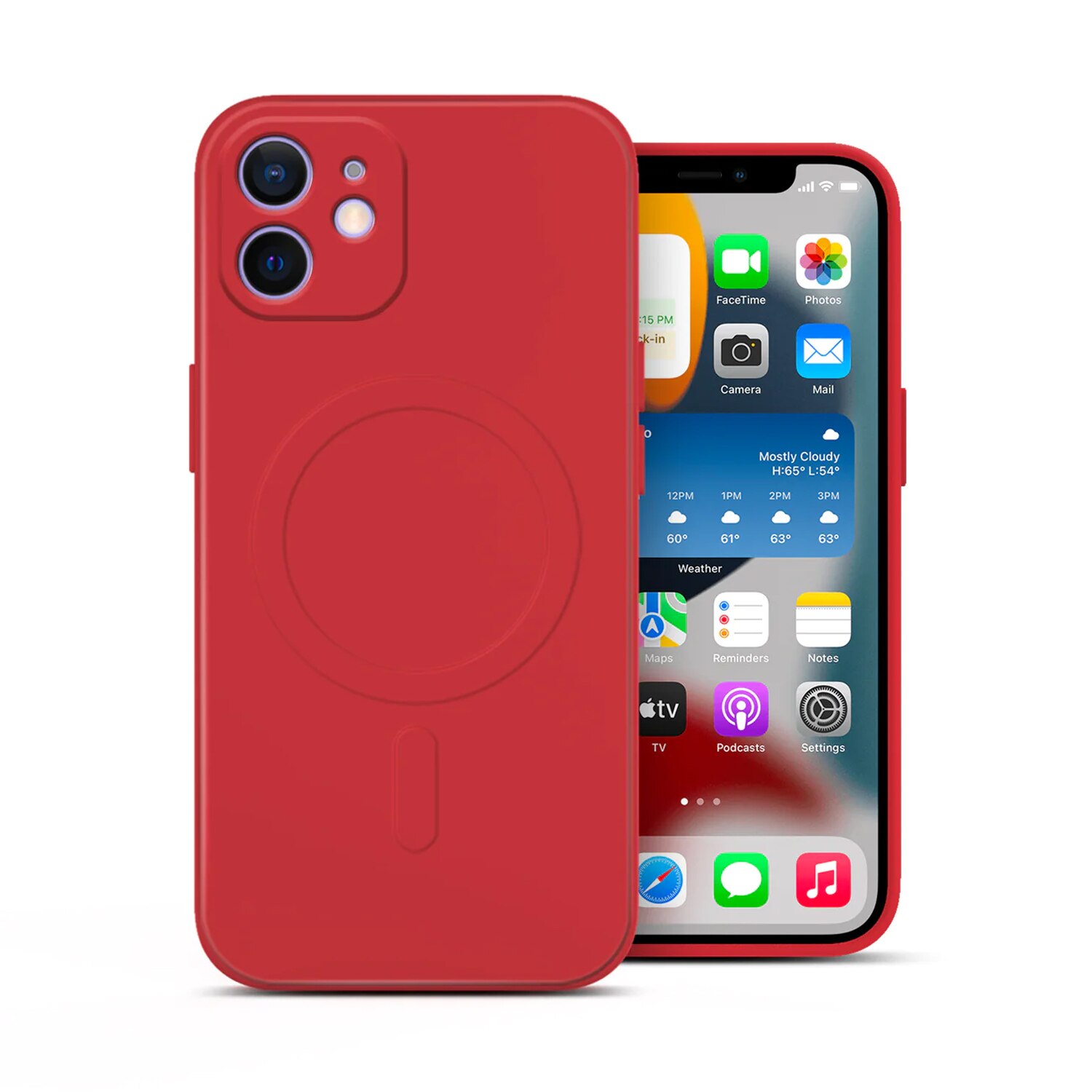 Husa Daden® MagCover Silicon pentru iPhone 12 cu MagSafe, Protectie ...