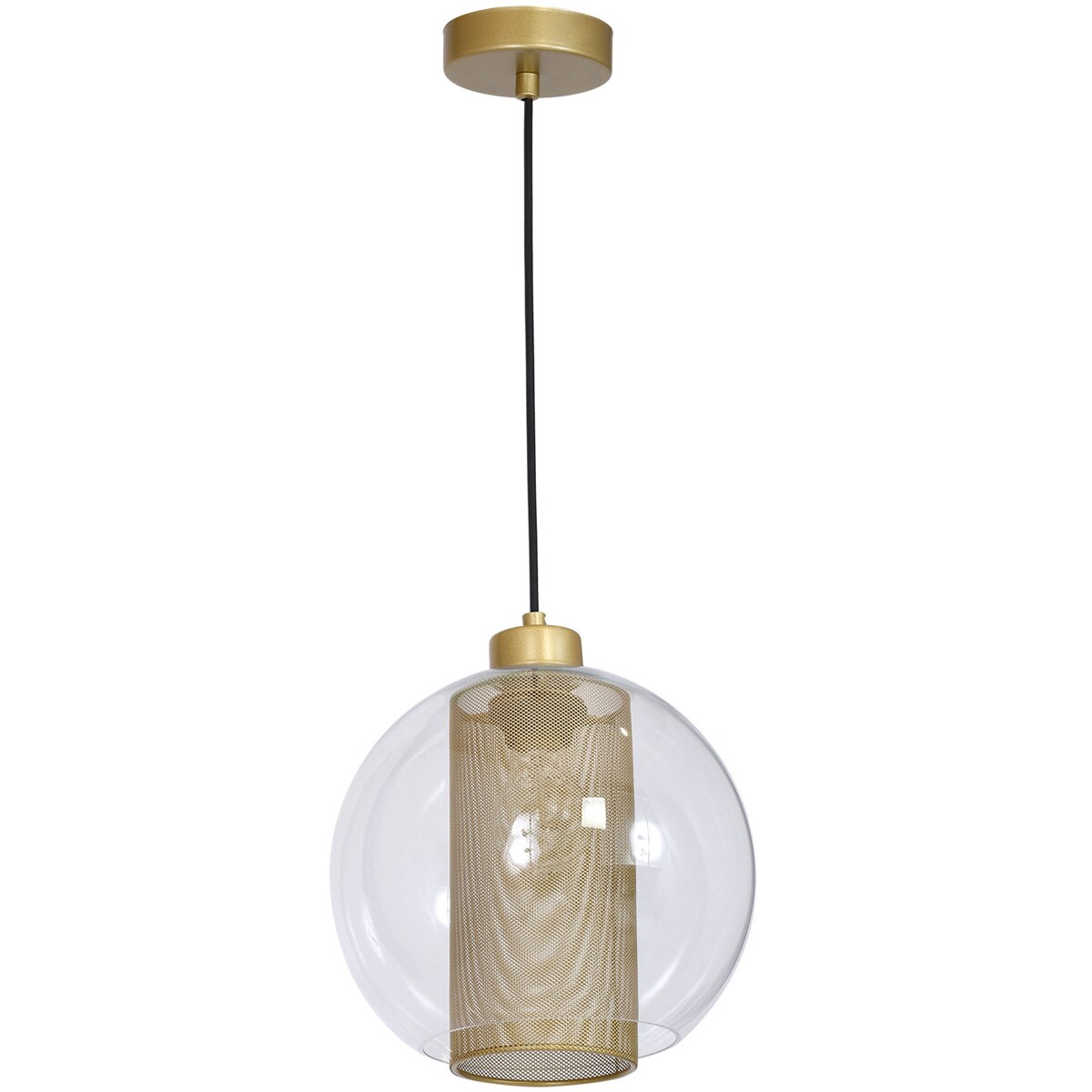Pendul de iluminat, Luminex, Metal/Sticla, Soclu E27, Auriu - eMAG.ro